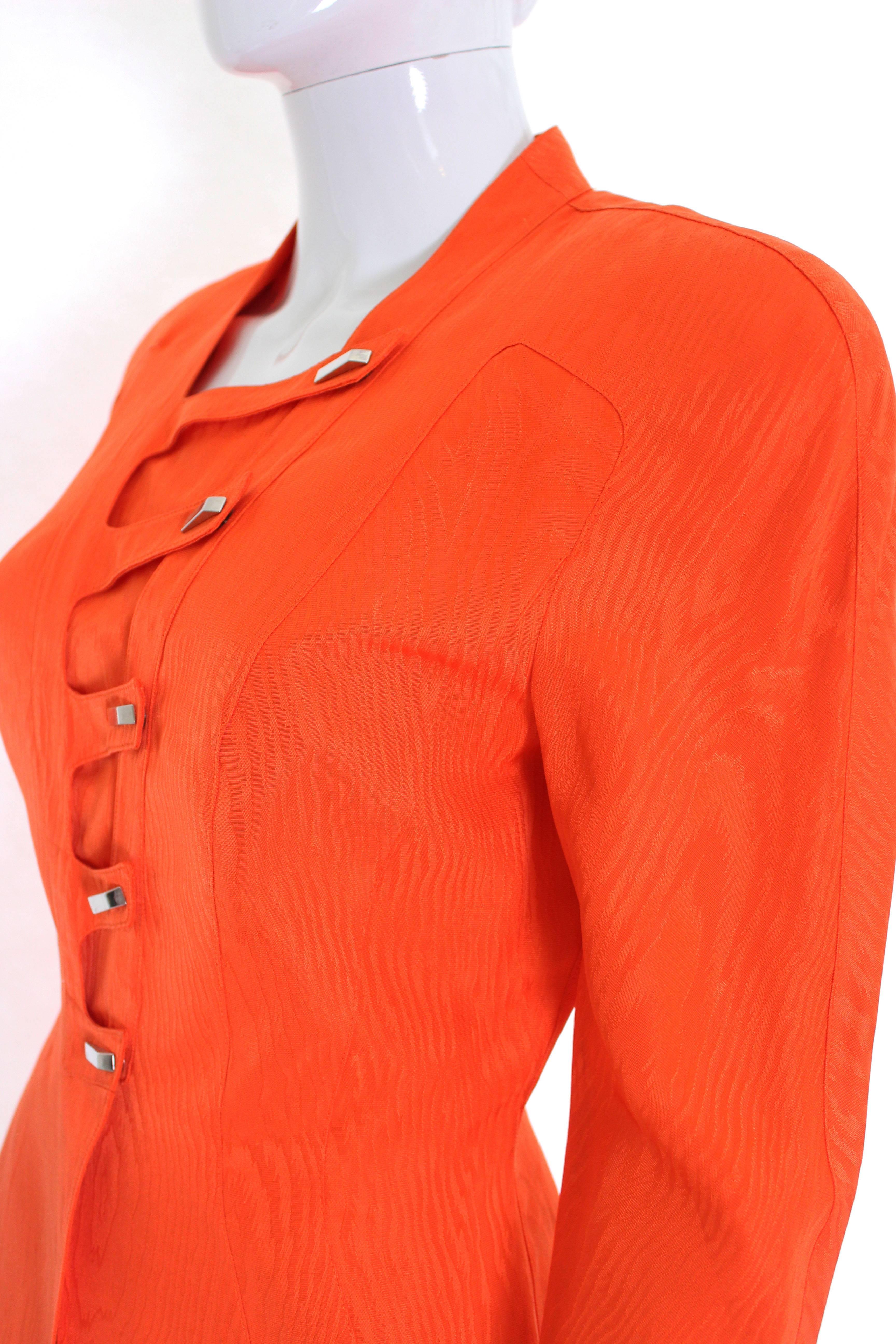 Vintage Thierry Mugler Orange Structured Jacket at 1stDibs | orange ...