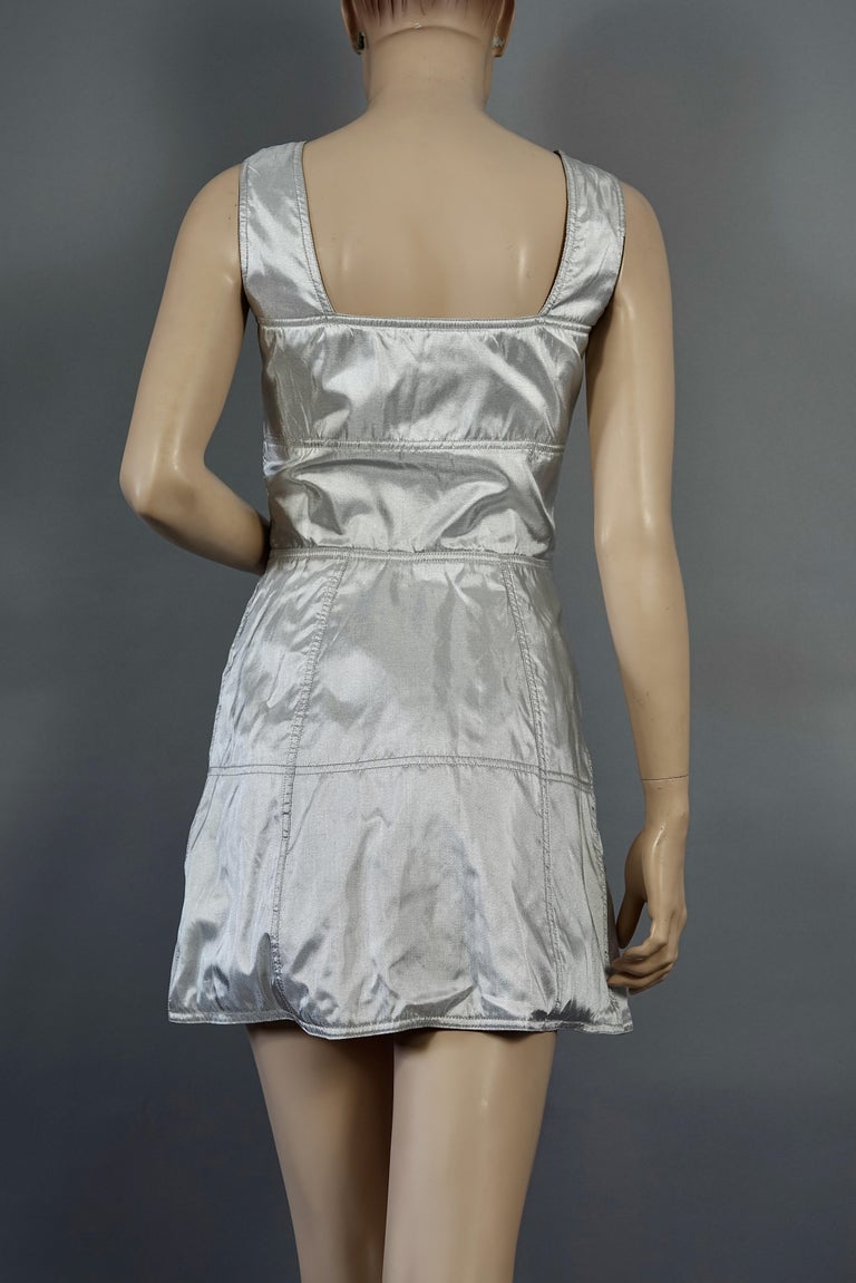 Vintage THIERRY MUGLER Quilted Silver Space Age Futuristic Dress For ...