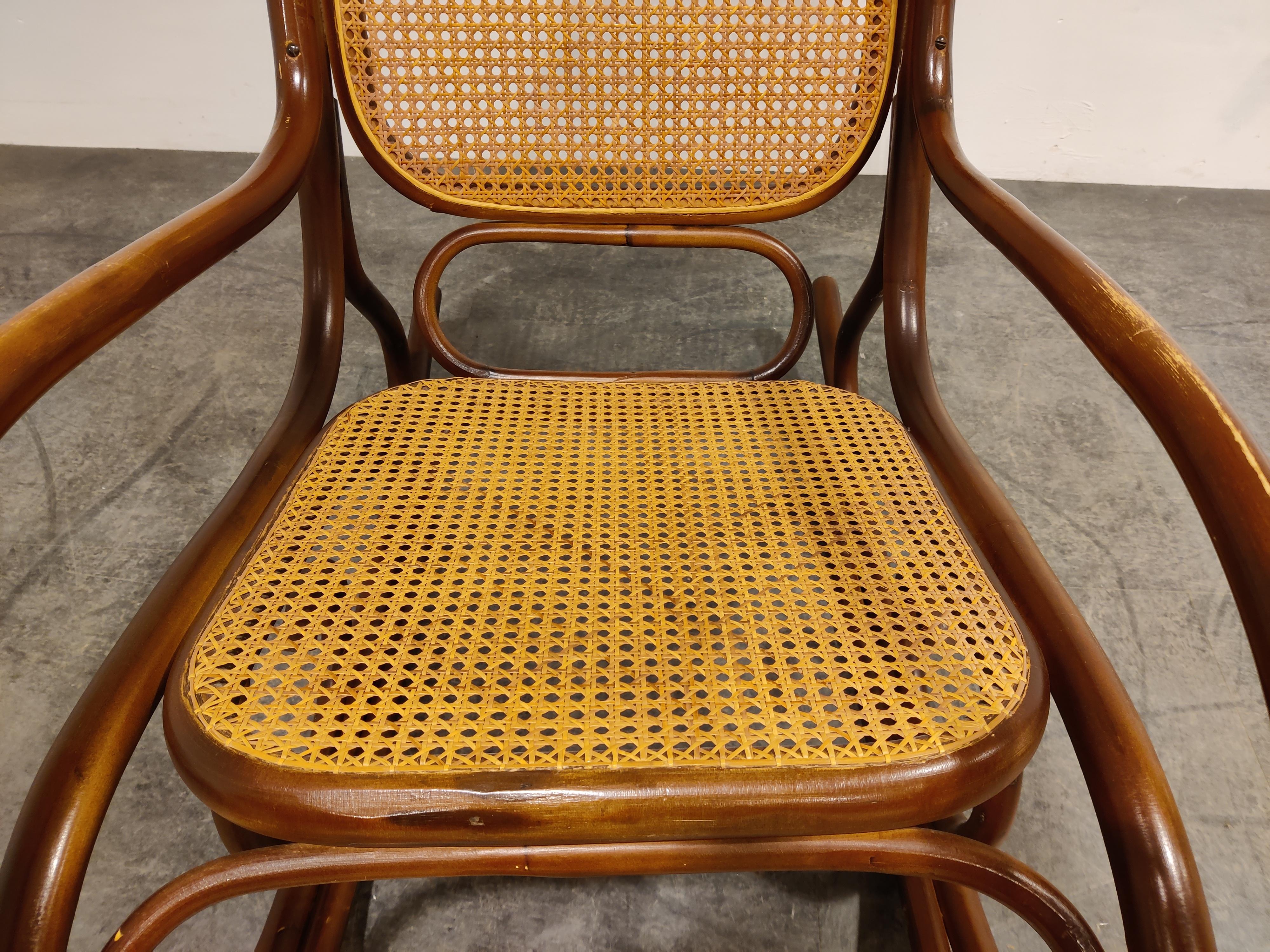 Vintage Thonet Style Rocking Chair, 1950s at 1stDibs
