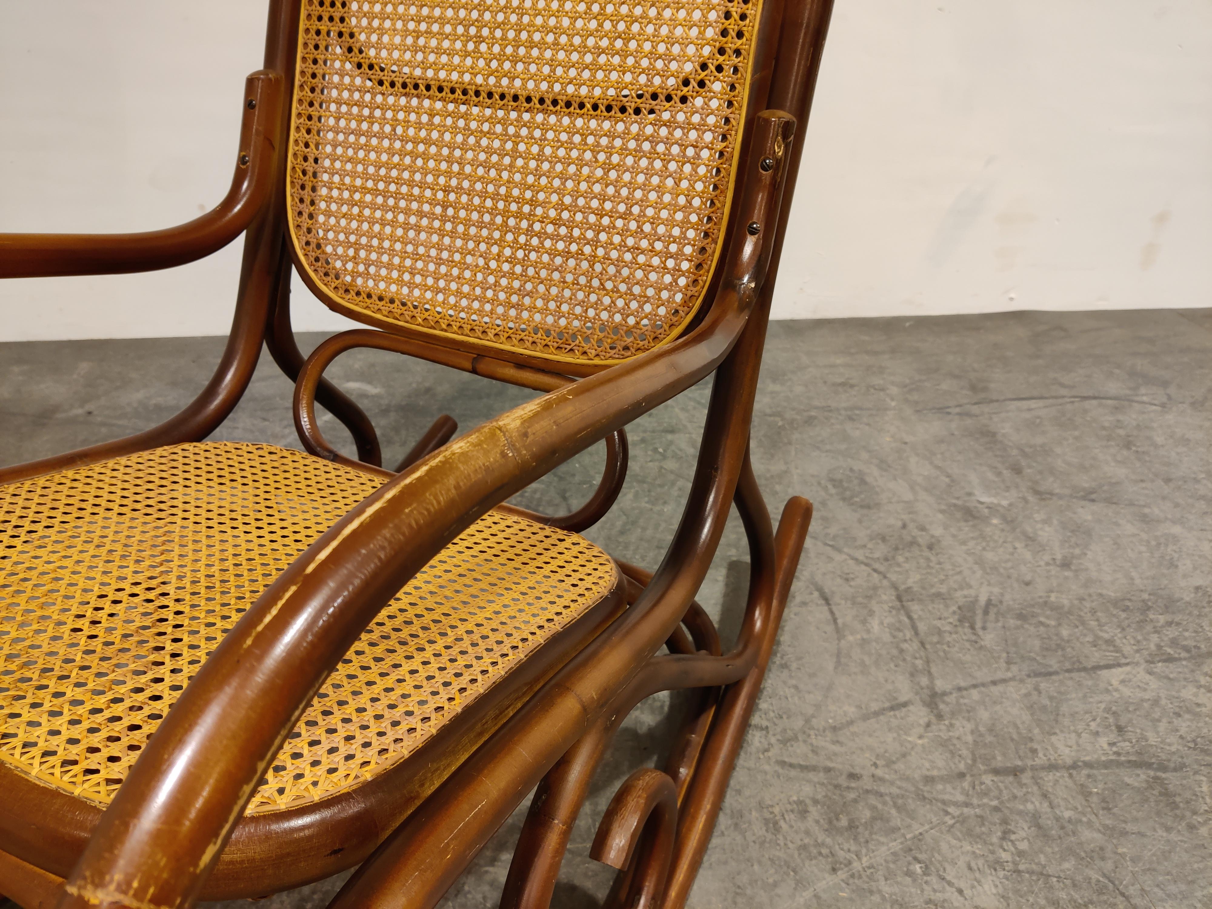 Vintage Thonet Style Rocking Chair, 1950s at 1stDibs