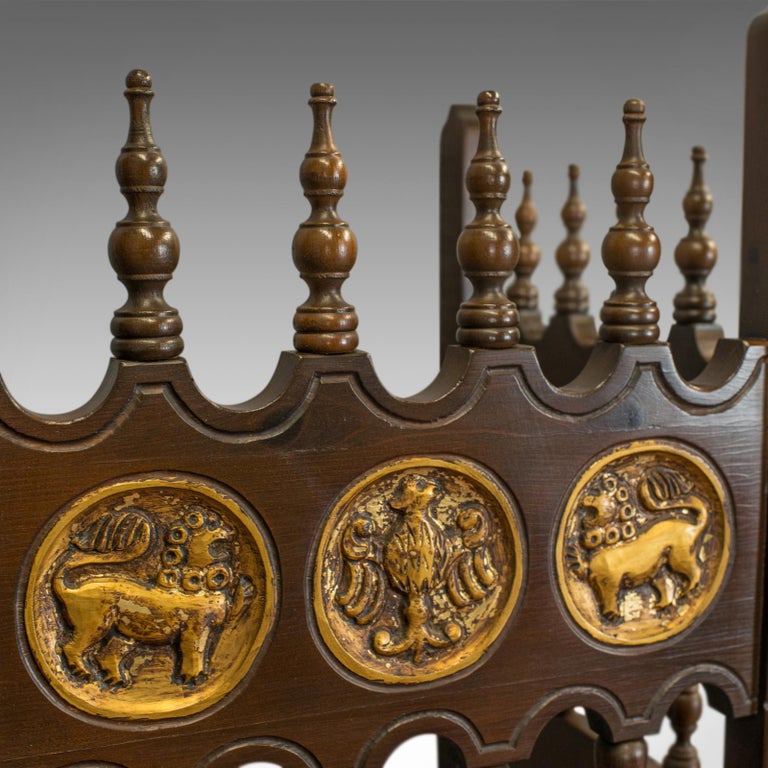 Vintage Three-Fold Screen, Painted, French, Room Divider, Medieval ...