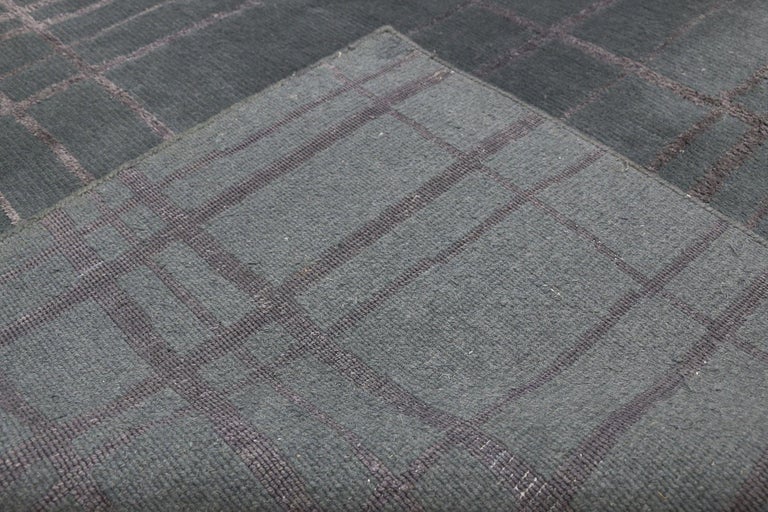 Vintage Tibetan Contemporary Rug with Abstract Expressionism Line Art ...