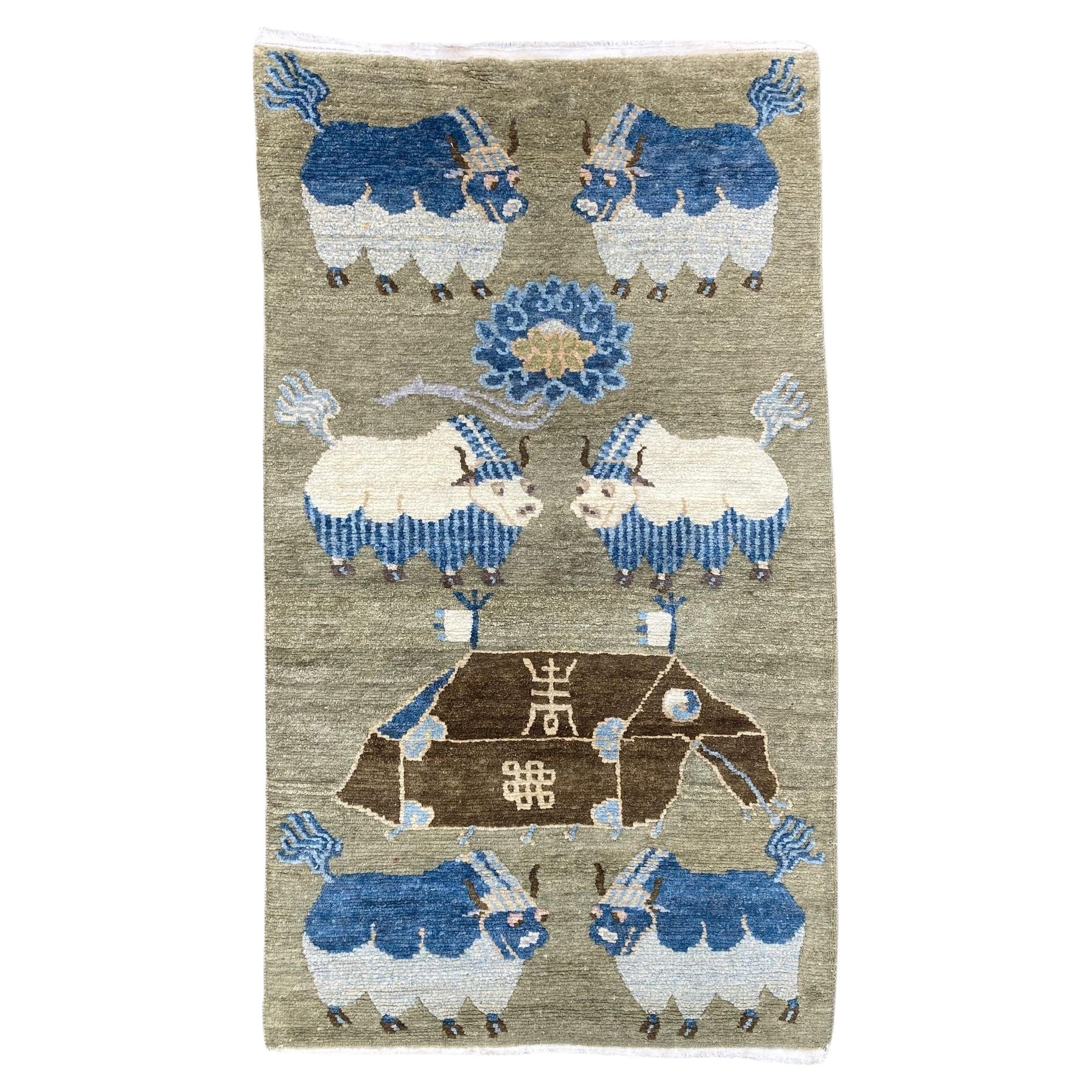 Elegant Handknottted Tufenkian Tibetan Rug (9' x 11') at 1stDibs