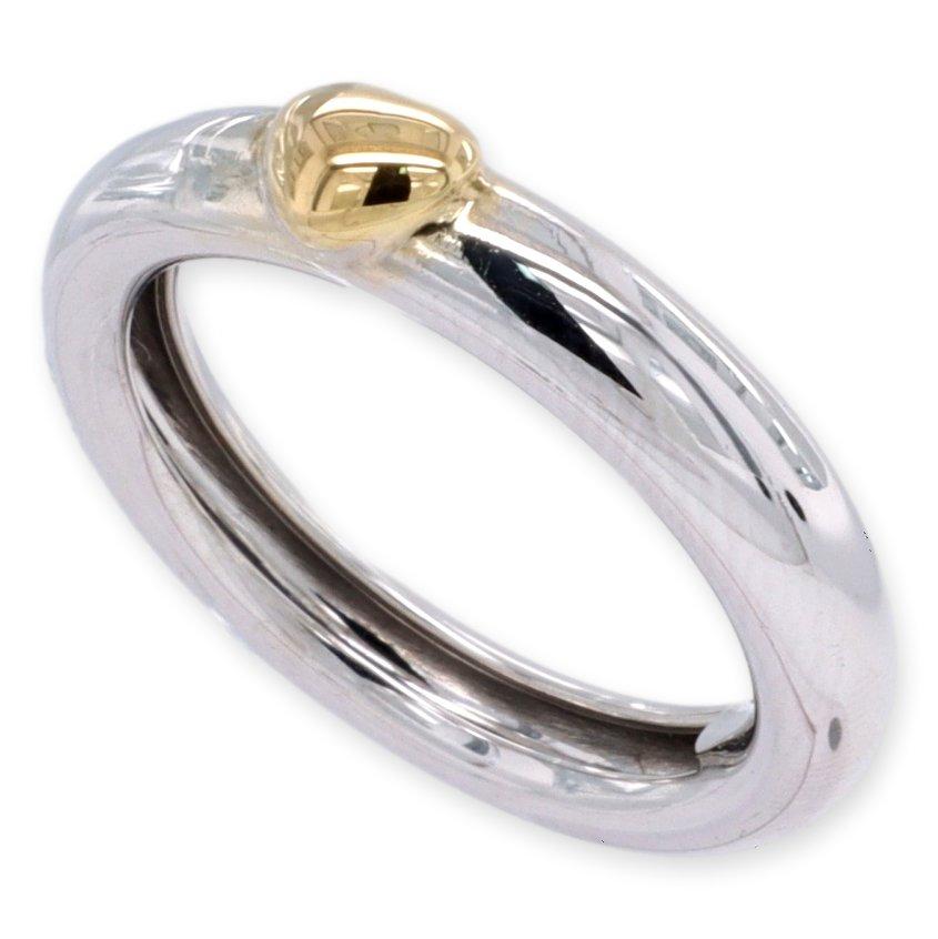 Vintage Tiffany and Co. 18K Two-Tone Gold Heart Domed Band Ring at 1stDibs | tiffany two tone ...