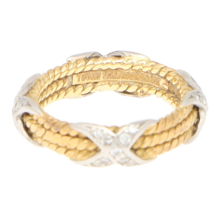 Vintage Tiffany and Co. Schlumberger Three Rope X Ring in Gold and ...
