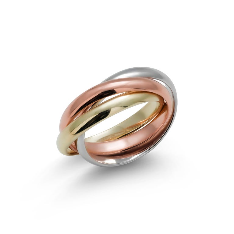 Vintage Tiffany and Co. Tri Color Interlocking Rolling Design Ring at ...