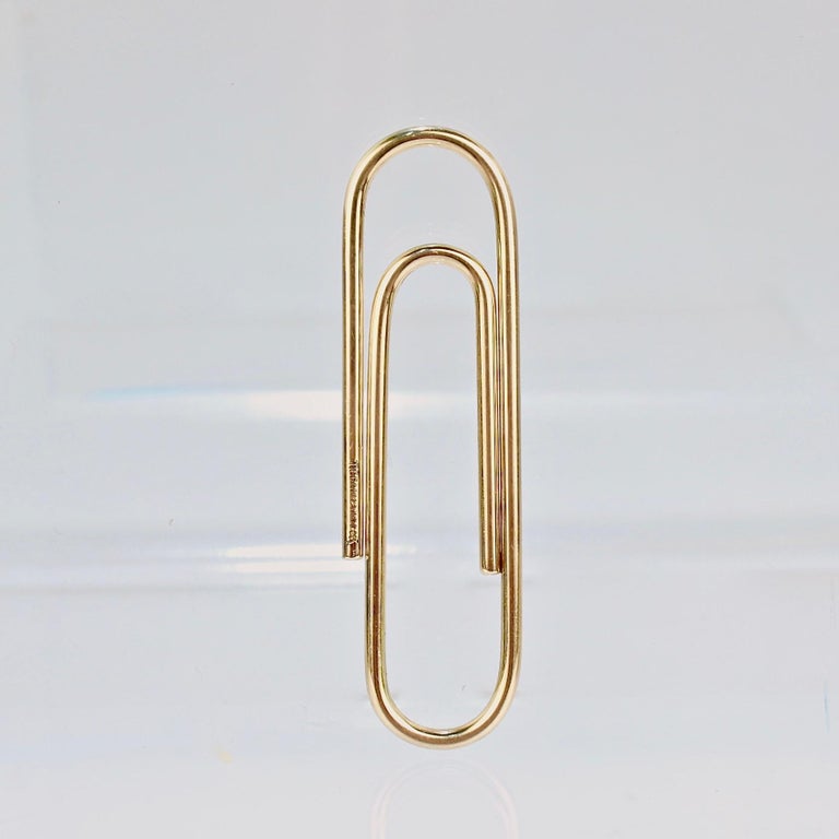 Vintage Tiffany and Co. 14 Karat Gold Paper Clip Bookmark with Original ...
