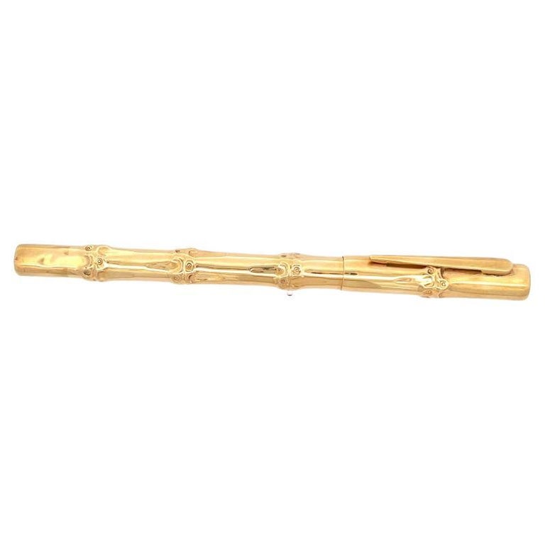 Vintage Tiffany and Co. 14 Karat Yellow Gold Bamboo Pen For Sale at 1stDibs