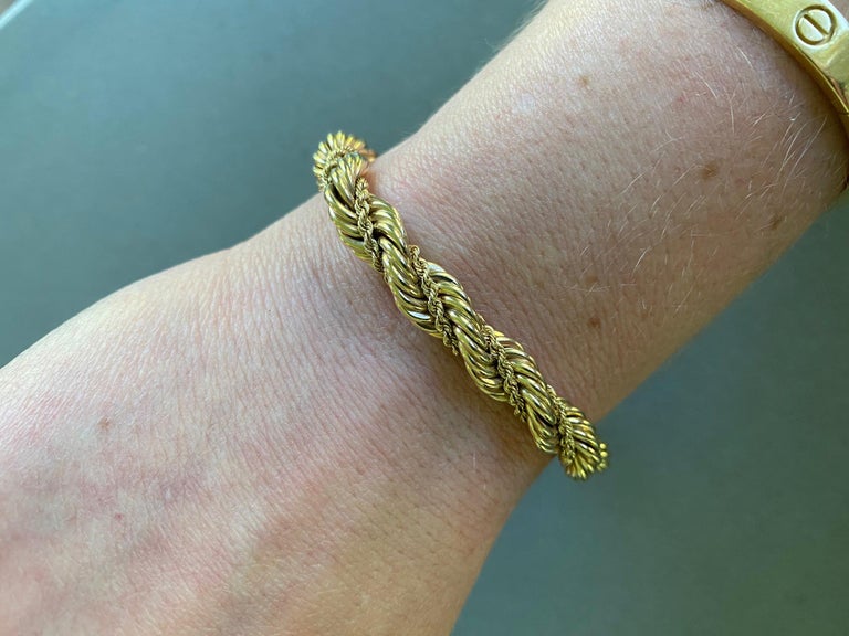 Vintage Tiffany and Co. 14 Karat Yellow Gold Rope Twist Bracelet at 1stDibs
