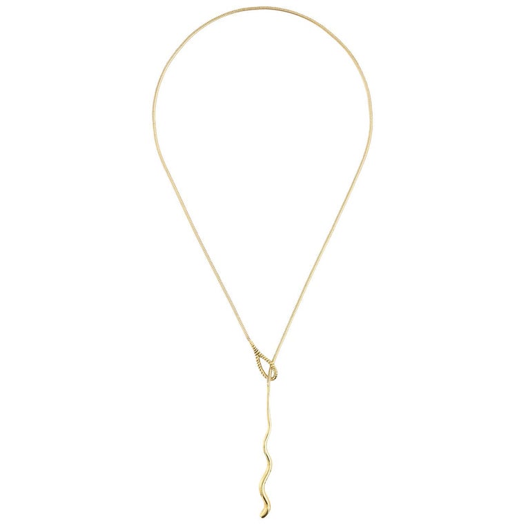 Vintage Tiffany and Co. 18 Karat Yellow Gold Snake Chain Lariat Toggle ...