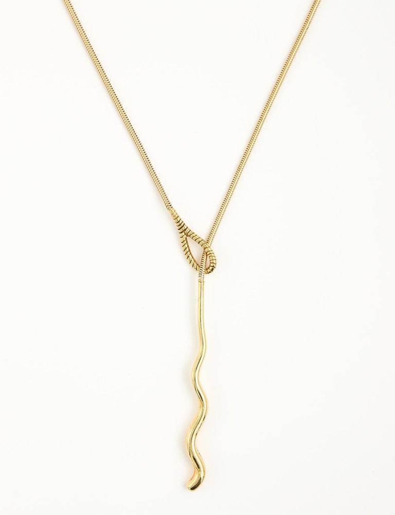 Vintage Tiffany and Co. 18 Karat Yellow Gold Snake Chain Lariat Toggle ...