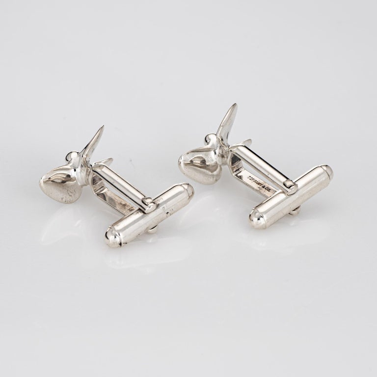 Vintage Tiffany and Co Boat Propeller Cufflinks Sterling Silver Signed Jewelry at 1stDibs