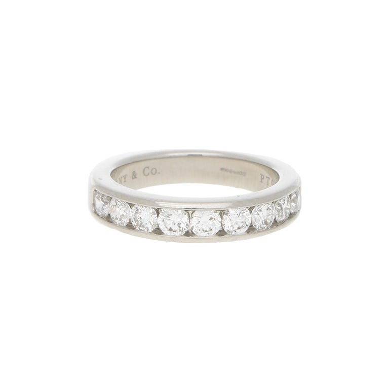 Vintage Tiffany and Co. Diamond Half Eternity Band For Sale at 1stDibs