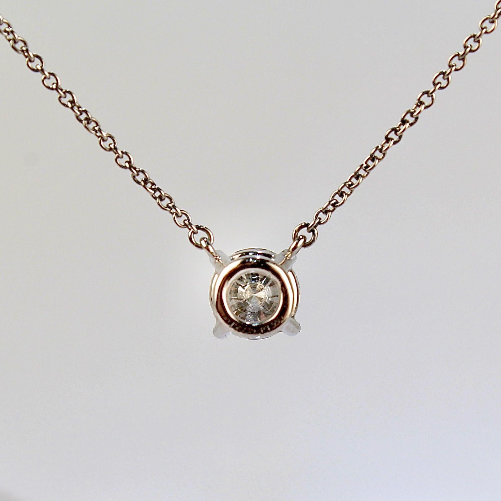 Vintage Tiffany and Co. Diamond and Platinum Solitaire Pendant Necklace For Sale at 1stDibs ...