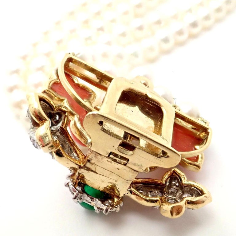 Vintage Tiffany and Co Donald Claflin Pearl Coral Emerald Diamond Gold ...
