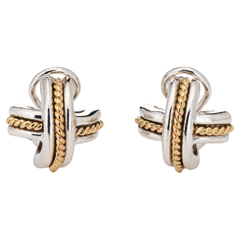 Vintage Tiffany and Co Earrings c1990 Signature X Cross Sterling Silver ...