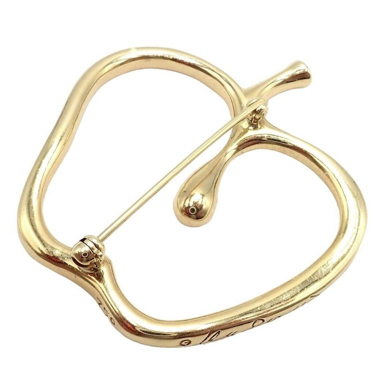 Vintage Tiffany and Co Elsa Peretti Large Apple Yellow Gold Pin Brooch ...