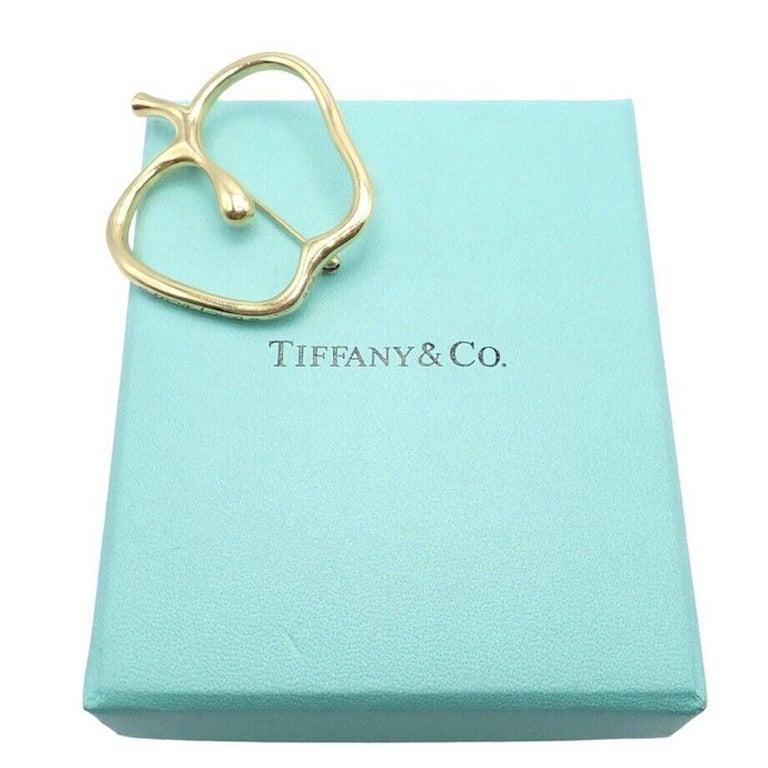 Vintage Tiffany and Co Elsa Peretti Large Apple Yellow Gold Pin Brooch ...