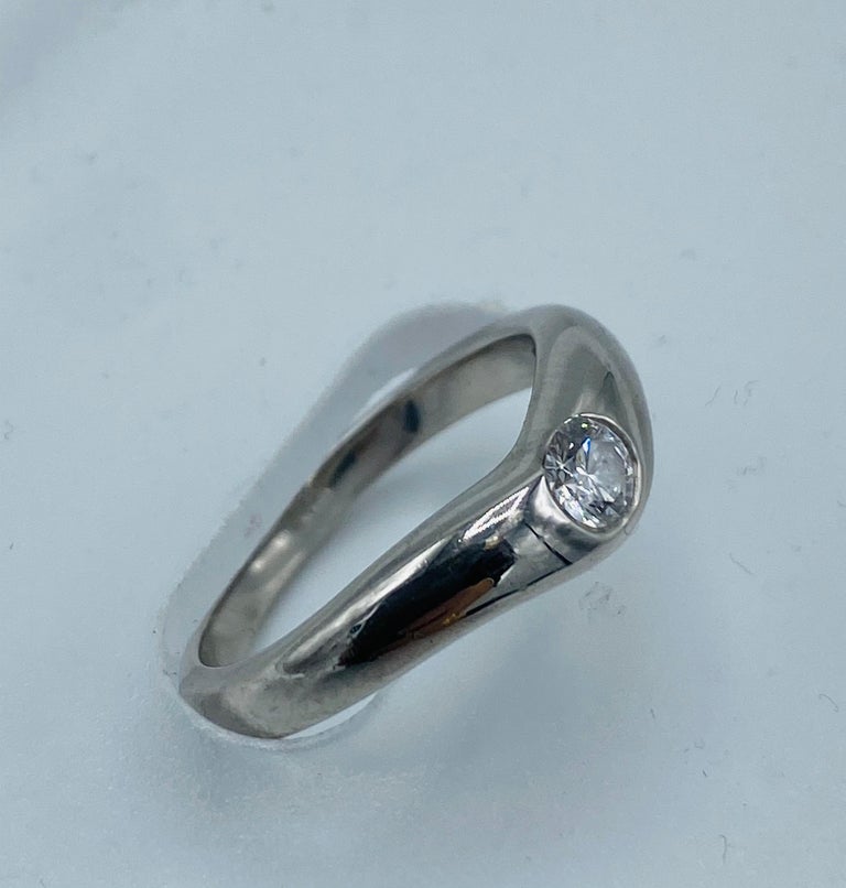 Vintage Tiffany and Co. Elsa Peretti Platinum and Diamond Band Ring at ...