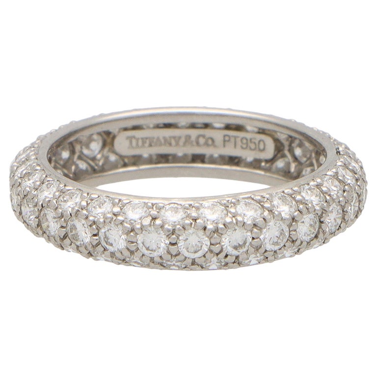 Vintage Tiffany and Co. Etoile Diamond Three-Row Eternity Band in ...