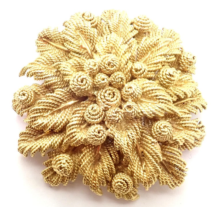 Vintage Tiffany and Co. Extra Large Yellow Gold Brooch at 1stDibs