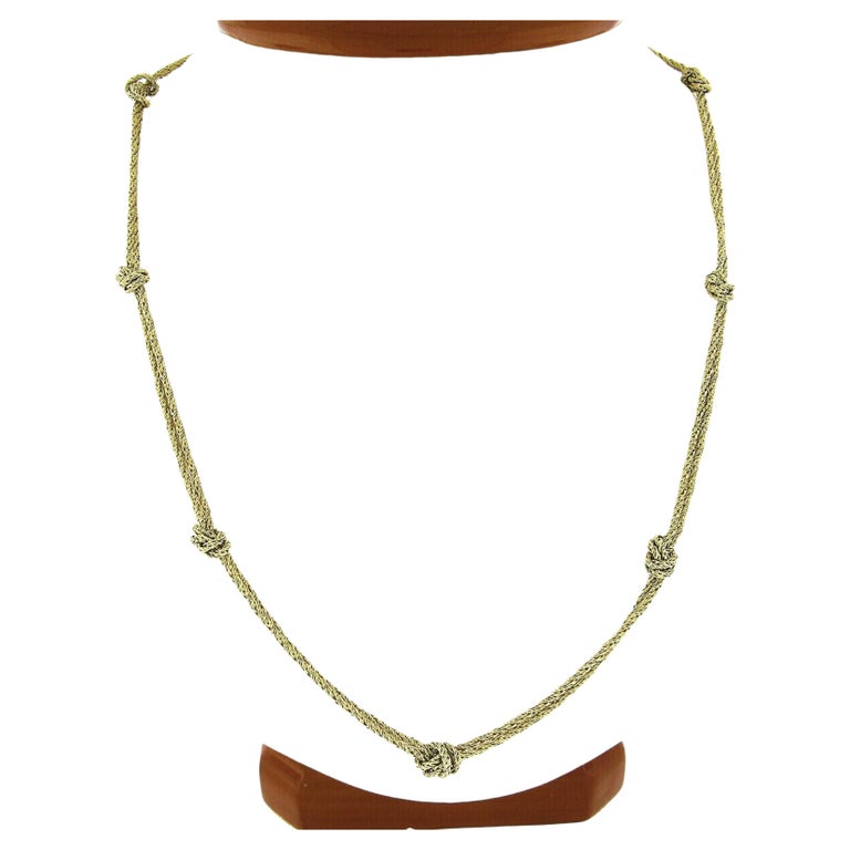 Vintage Tiffany and Co. German 18k Gold Textured Woven Link w/ Knot ...