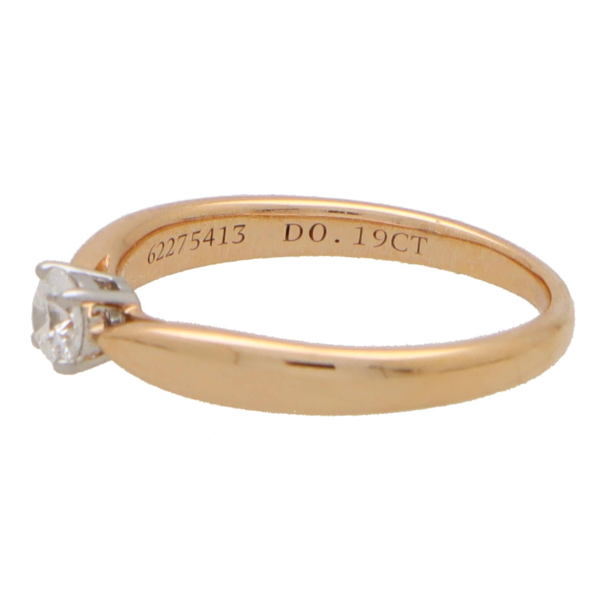Vintage Tiffany and Co. Harmony Diamond Ring in Rose Gold and Platinum For Sale at 1stDibs