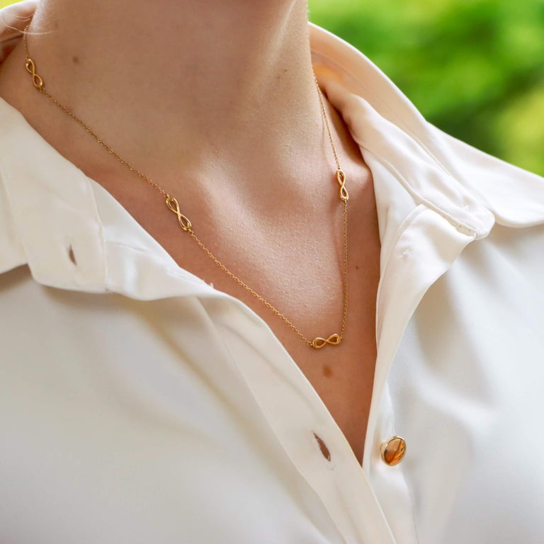 Vintage Tiffany and Co. Infinity Necklace Set in 18k Rose Gold For Sale ...