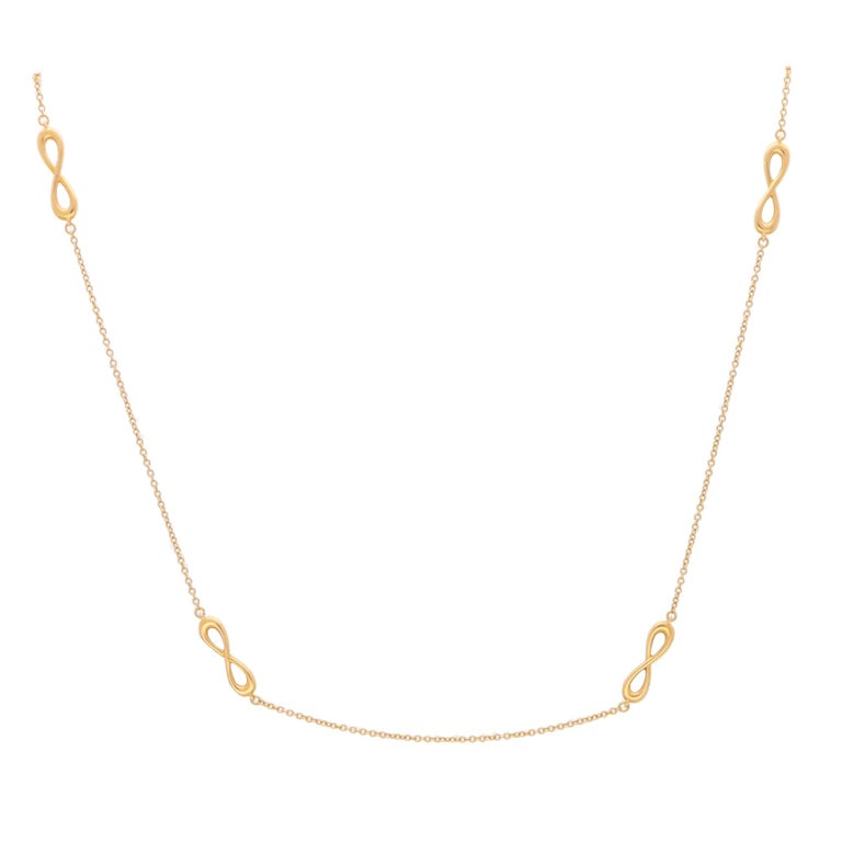 Vintage Tiffany and Co. Infinity Necklace Set in 18k Rose Gold For Sale ...