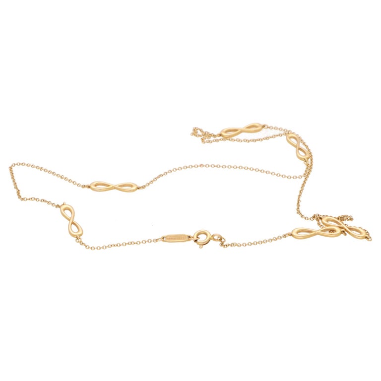 Vintage Tiffany and Co. Infinity Necklace Set in 18k Rose Gold For Sale ...