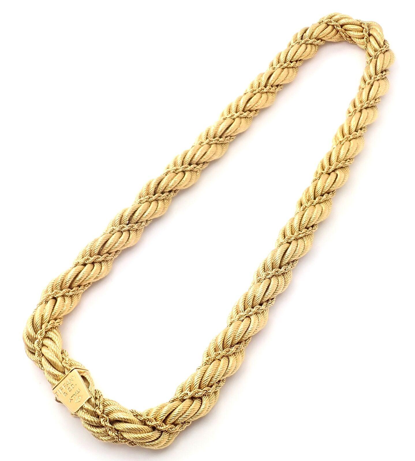 Vintage Tiffany and Co Large Twisted Double Rope Yellow Gold Chain ...
