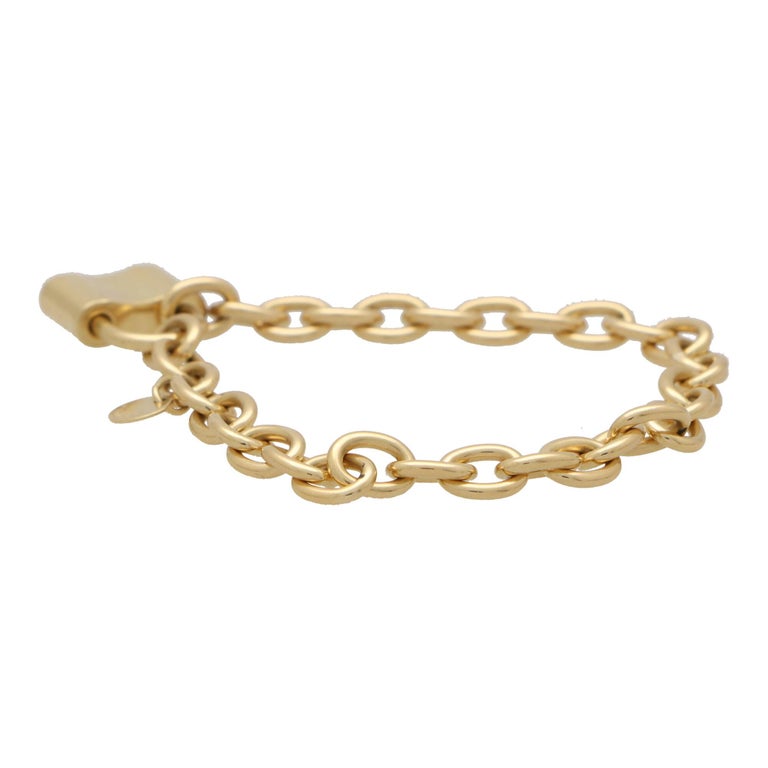 Vintage Tiffany and Co. Padlock Bracelet in 18k Yellow Gold For Sale at ...