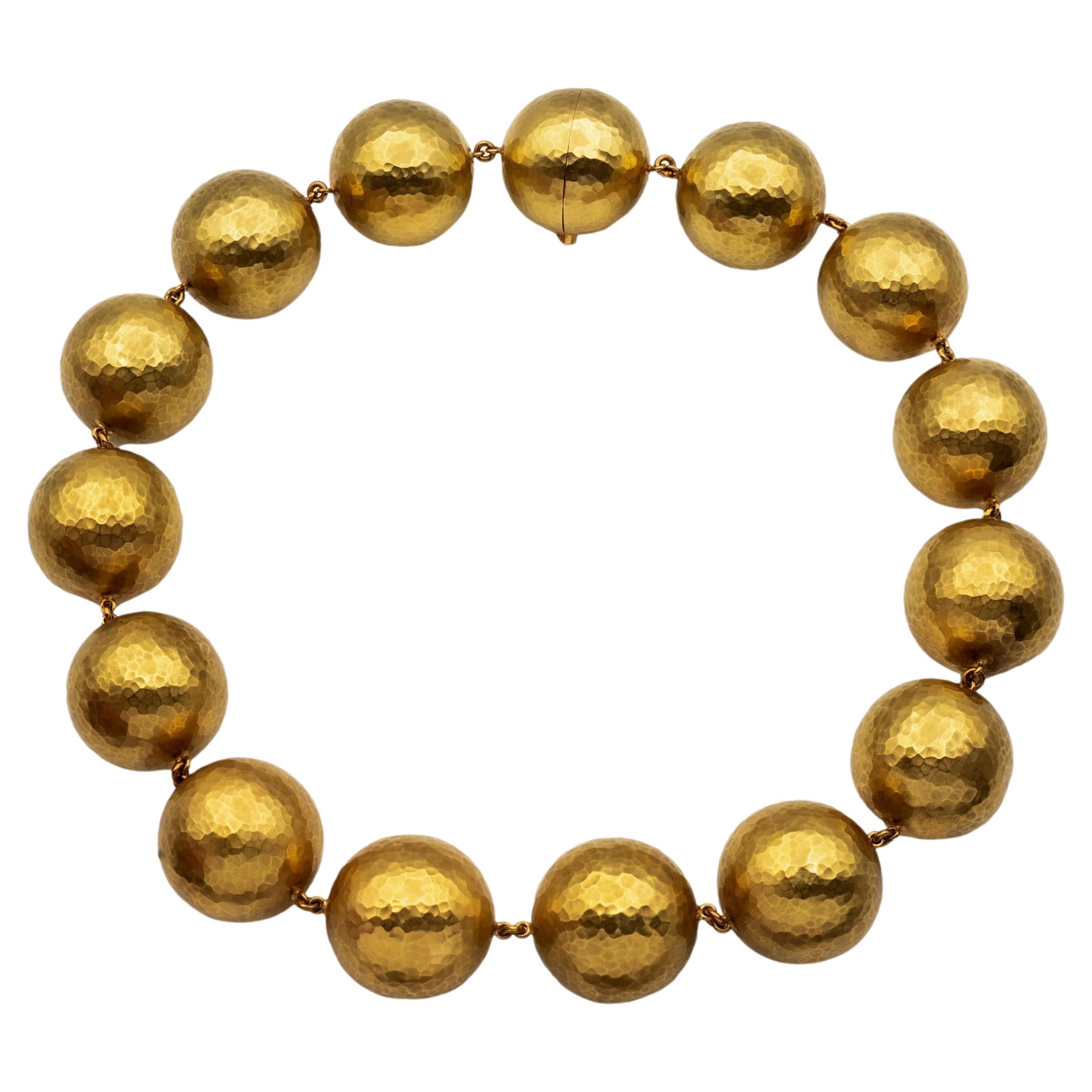 Vintage Tiffany and Co. Paloma Picasso 18K Gold Hammered Ball Choker ...