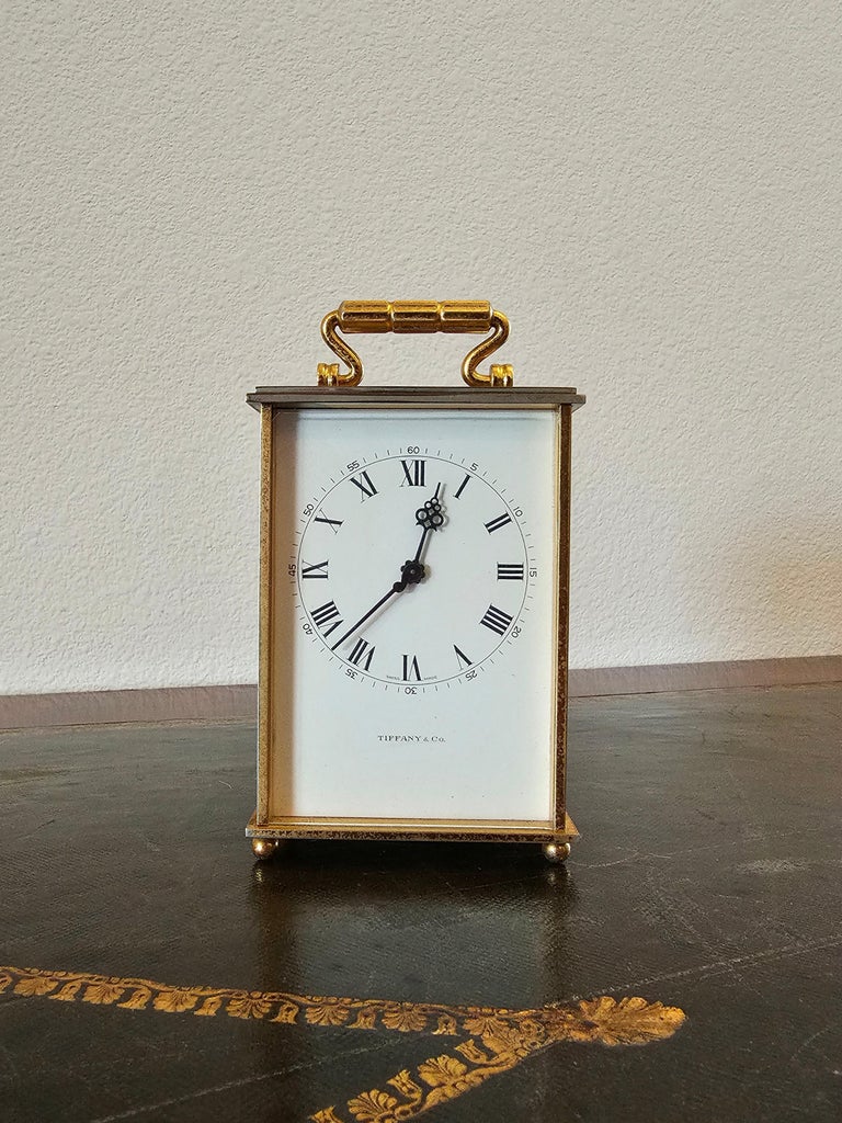 Vintage Tiffany and Co. Retailed 8-Day Carriage Clock For Sale at 1stDibs