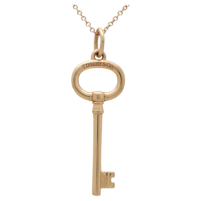 Vintage Tiffany and Co. Rose Gold Key Pendant Charm in 18k Rose Gold at ...