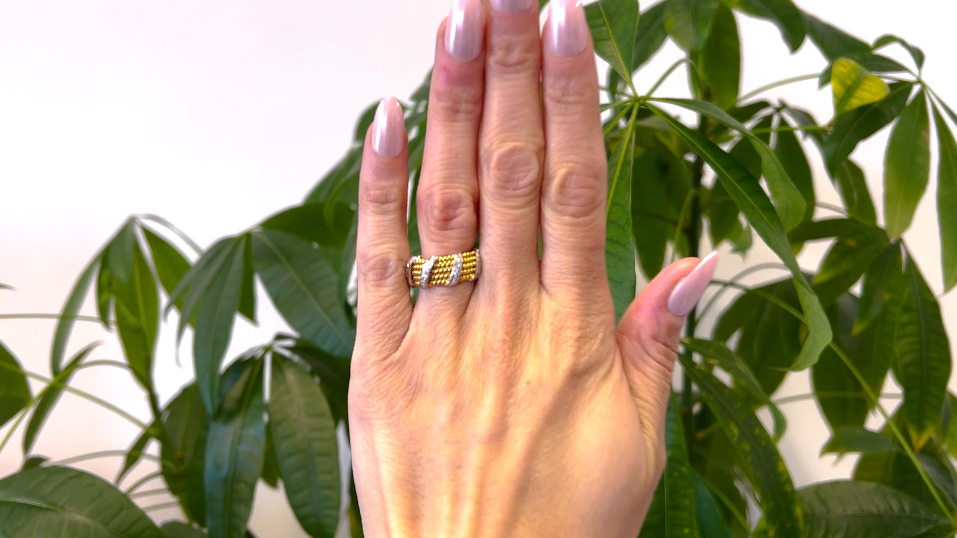 Vintage Tiffany and Co. Schlumberger Diamond 18k Yellow Gold Platinum ...