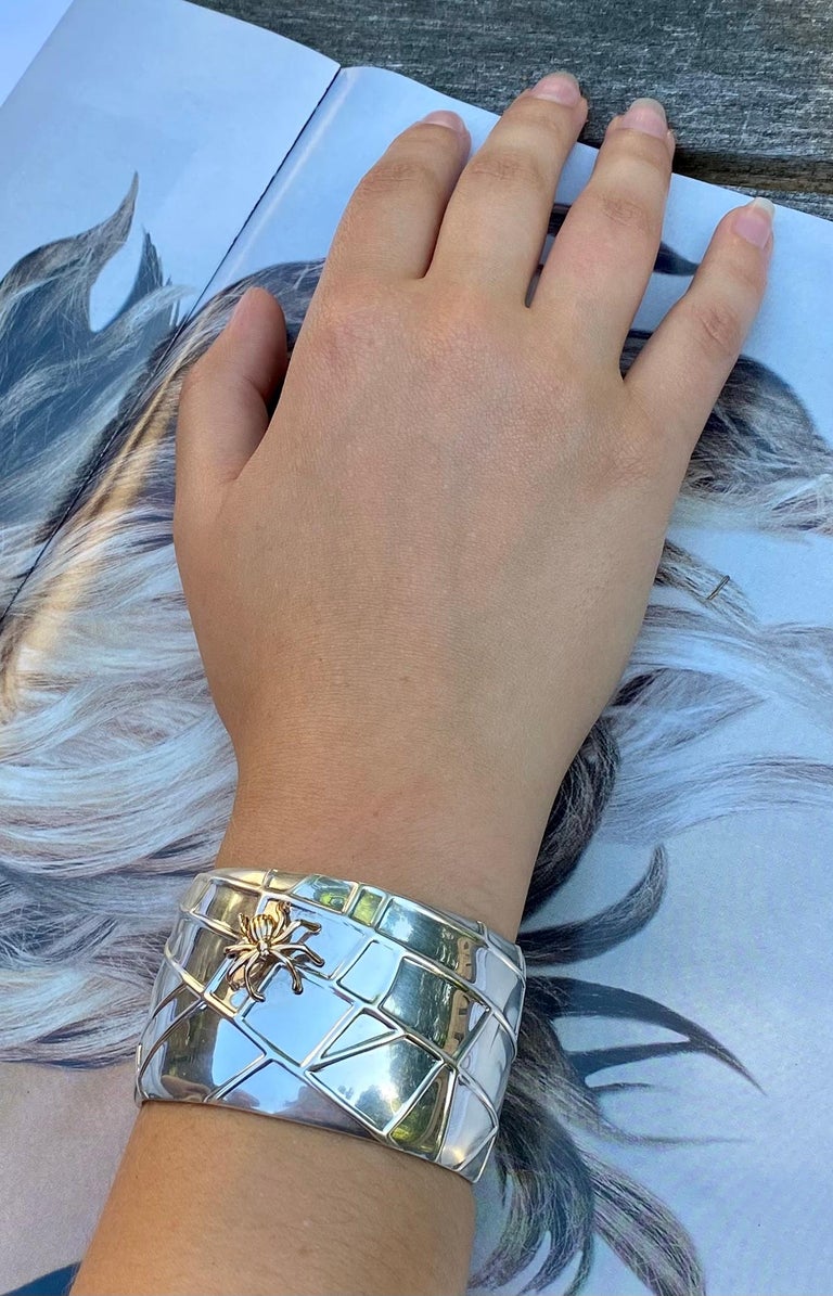 Vintage Tiffany And Co Spider Cuff Bracelet Sterling Silver 18k Yellow Gold For Sale At 1stdibs
