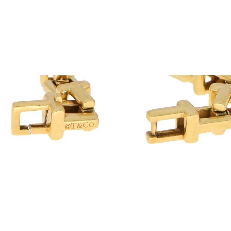 Vintage Tiffany and Co. 'Tiffany T' Chain Link Bracelet Set in 18k ...