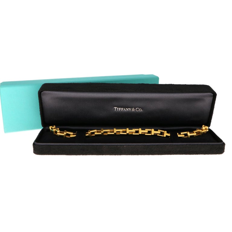 Vintage Tiffany and Co. 'Tiffany T' Chain Link Bracelet Set in 18k ...