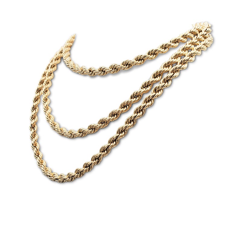 Vintage Tiffany and Co. Yellow Gold Twisted Rope Chain Necklace at ...