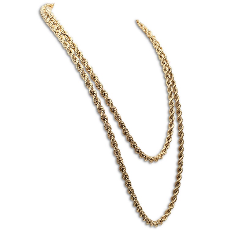 Vintage Tiffany and Co. Yellow Gold Twisted Rope Chain Necklace at ...
