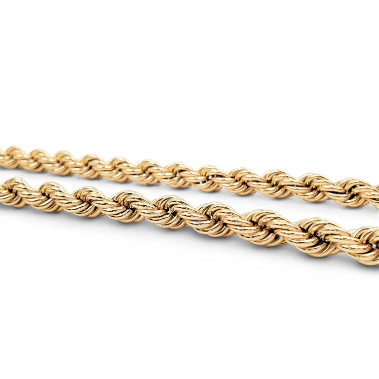 Vintage Tiffany and Co. Yellow Gold Twisted Rope Chain Necklace at ...