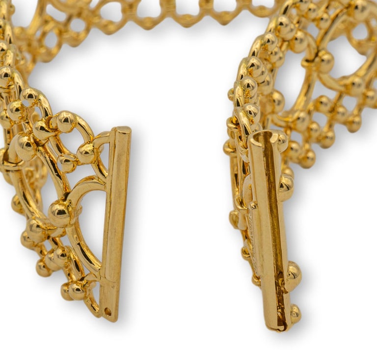 Vintage Tiffany and Co.18K Yellow Gold Open Scroll Cleopatra Link Wide ...