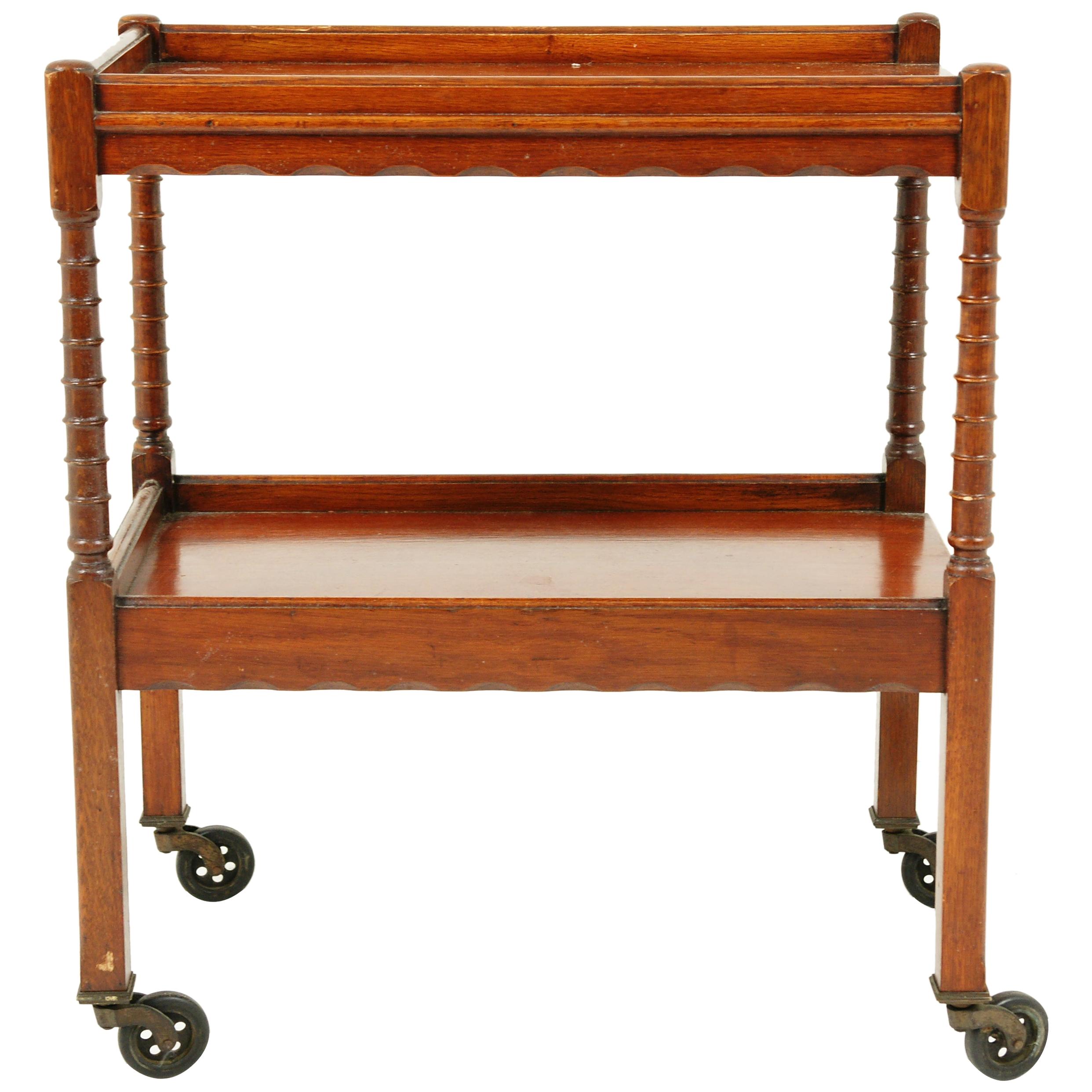 Vintage Tiger Oak Tea Trolley, Bar Cart, Scotland 1930, B2452 at ...