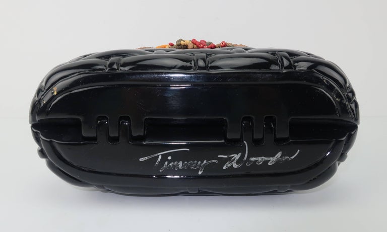 Vintage Timmy Woods Black Lacquer Wooden 'Basket' Handbag at 1stDibs ...