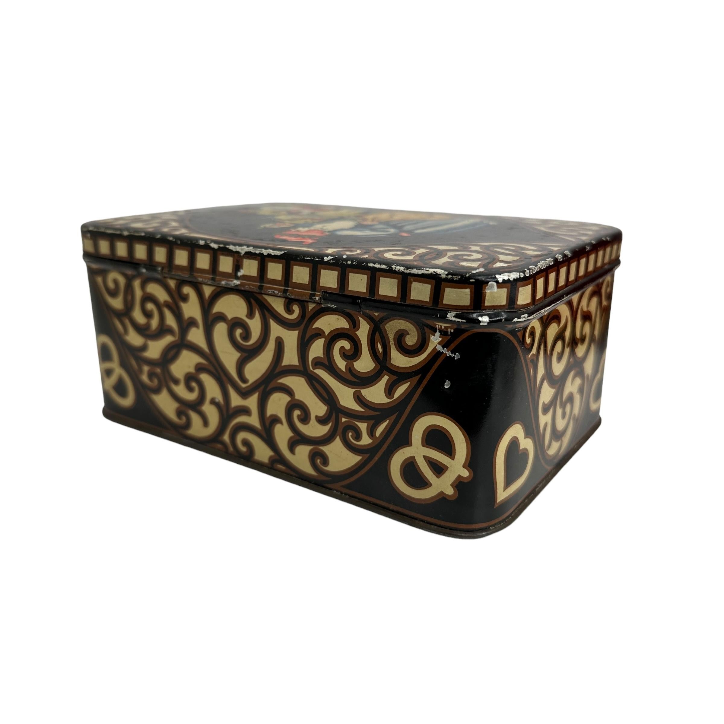 Vintage Tin Box Cookie Jar Belsnickel Santa Claus Vintage Germany ...