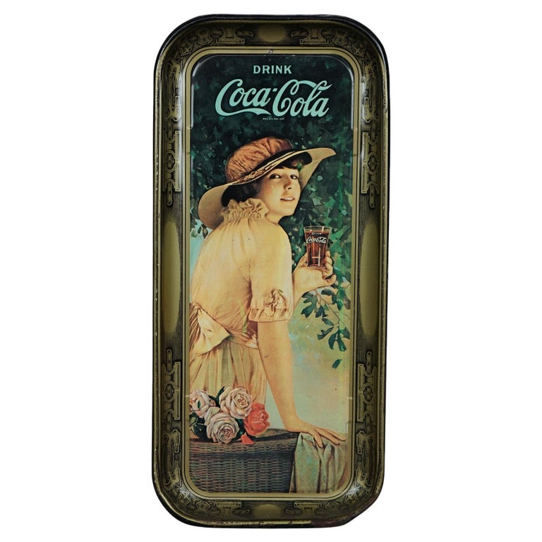 Vintage Tin Coca-Cola Advertising Tray 20th C For Sale at 1stDibs