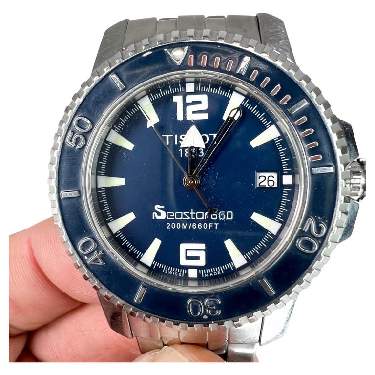 Vintage Tissot 1853 Watch 660 Seastar Stainless Steel Sapphire Crystal ...