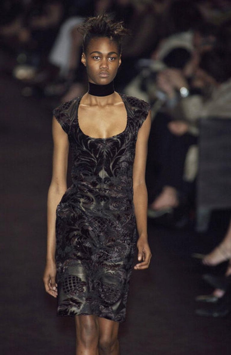 Vintage Tom Ford for Yves Saint Laurent F/W 2002 Black Leather Velvet ...