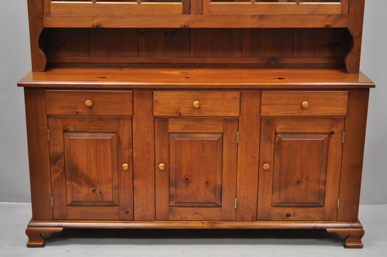 Vintage Tom Seely Pine Wood Step Back Hutch Cupboard China Cabinet at ...